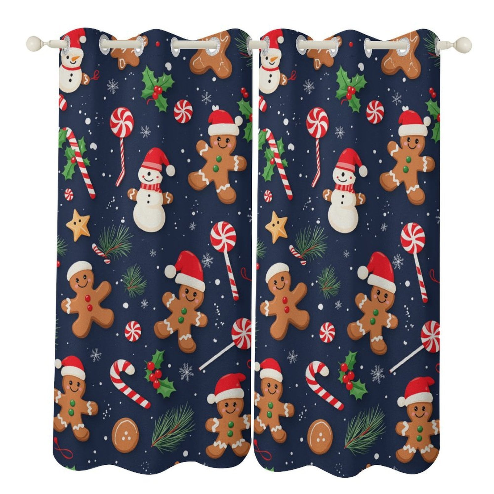 Christmas Style Printing Blackout Curtain 3d Printed Window Curtain ...