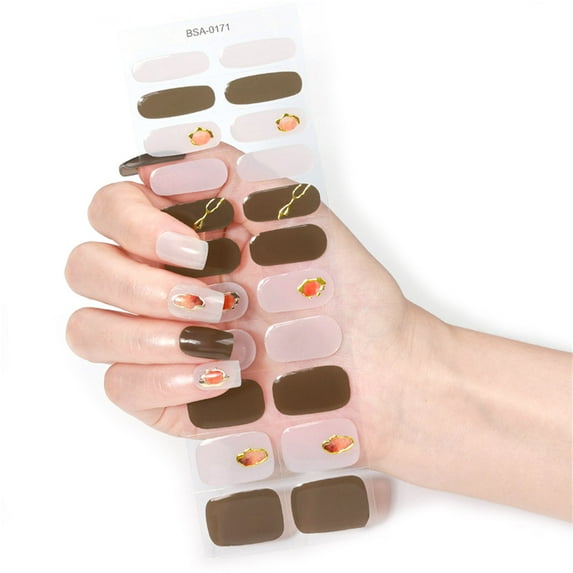 Christmas Styles Easy Apply Gel Nails Wraps Full Covers Gel Nails ...