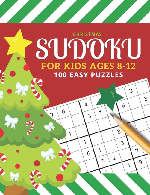 Christmas Sudoku For Kids Ages 8-12: 100 Easy Puzzles / 9x9 Grid / With ...