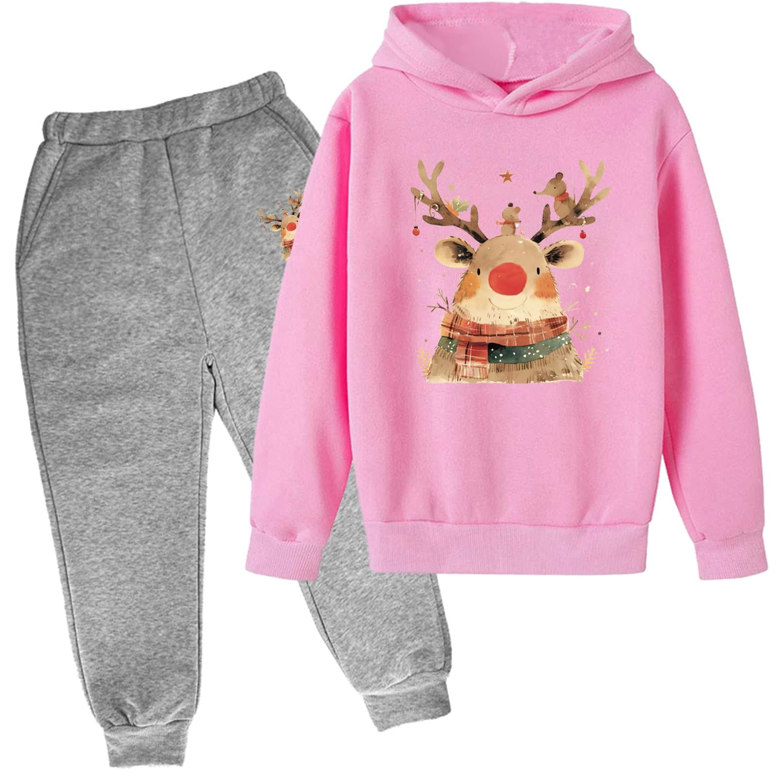 Christmas Suit Children'S Jogging Suit 2 Piece Funny Reindeer Print ...