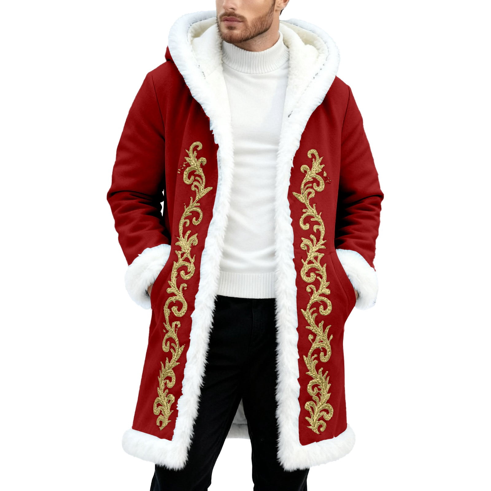 Christmas Suit for Men Christmas Cardigan Santa Jacket Coat for Men ...