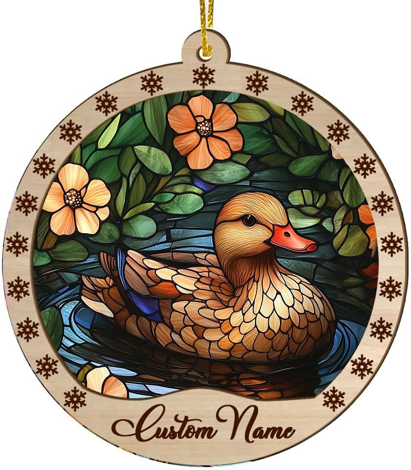 Christmas Suncatcher Duck, Duck Ornament, Duck Present Ideas, Duck for ...