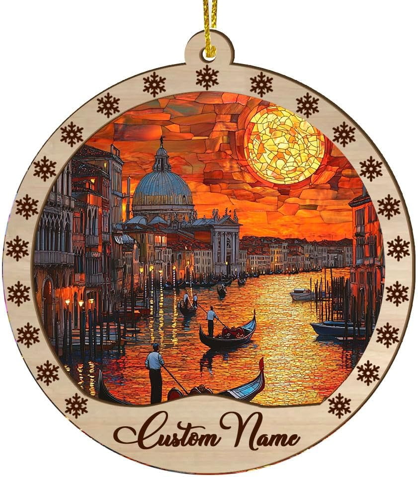 Christmas Suncatcher Gondolas, Gondolas Ornament, Gondolas Keepsake ...