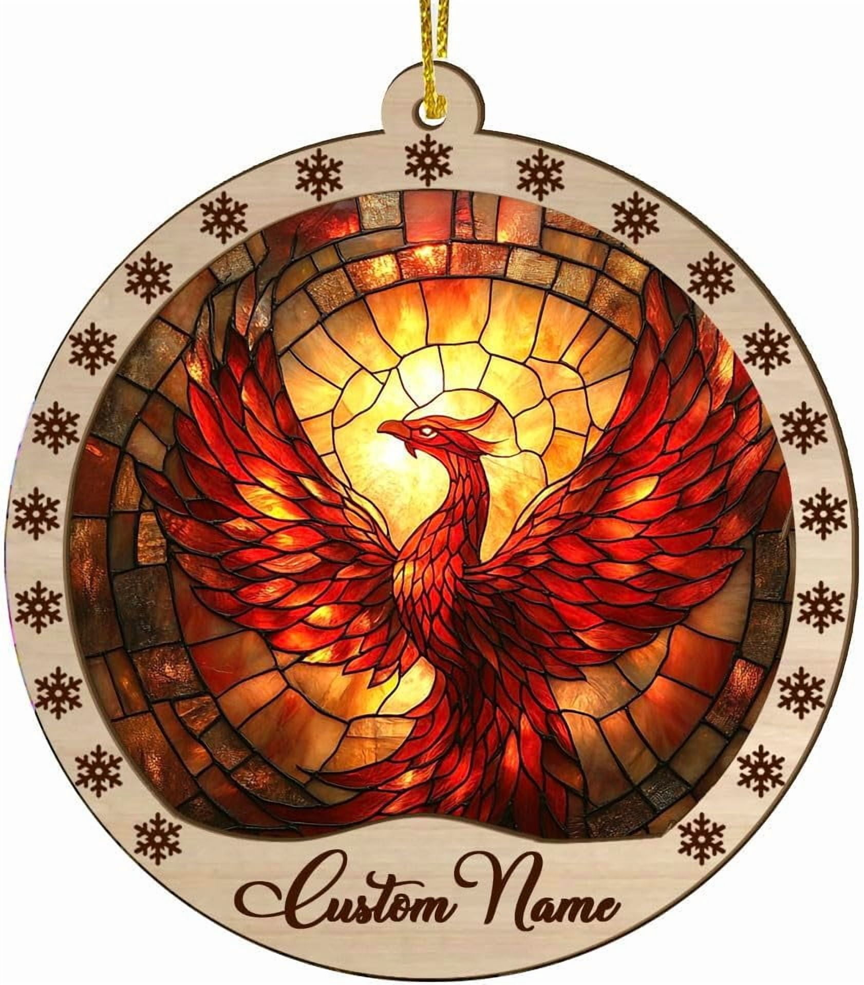 Christmas Suncatcher Phoenix, Phoenix Ornament, Phoenix Decorations ...