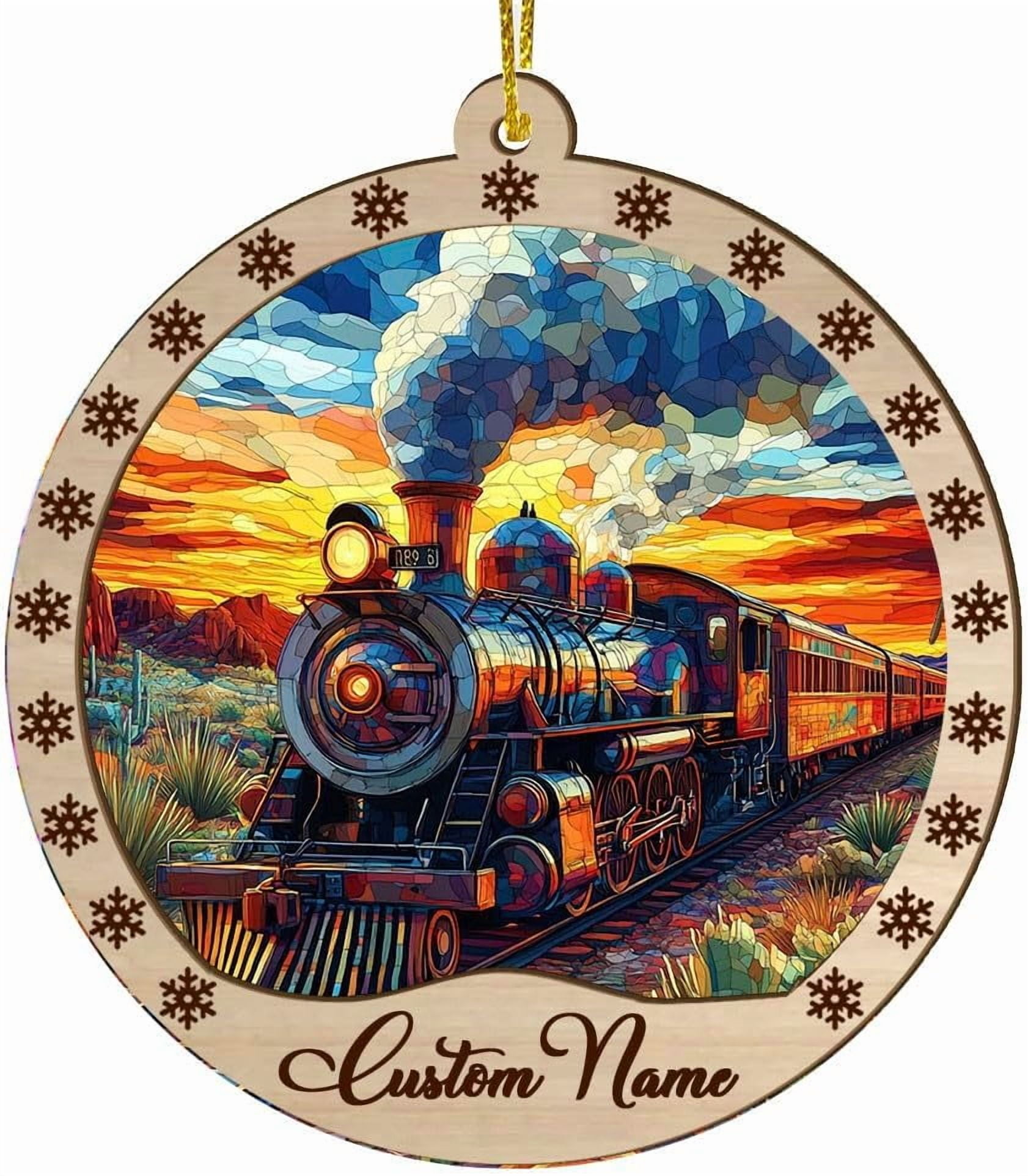 Christmas Suncatcher Rails Train, Rails Train Ornament, Rails Train ...