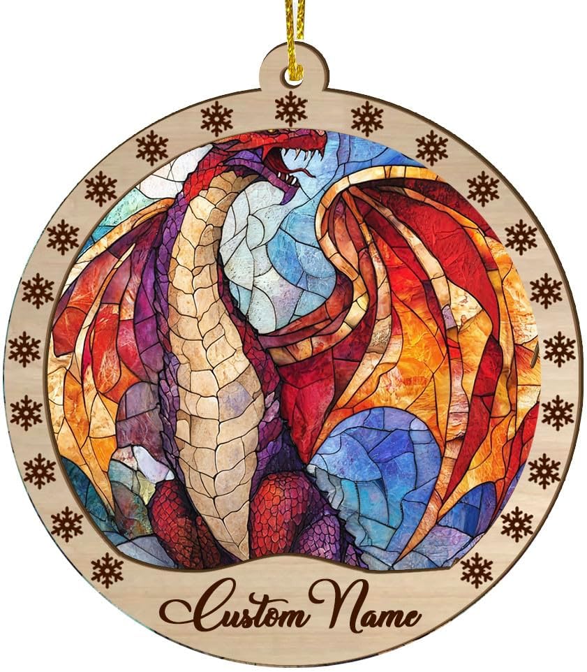 Christmas Suncatcher Rainbow Dragon, Rainbow Dragon Ornament, Rainbow ...