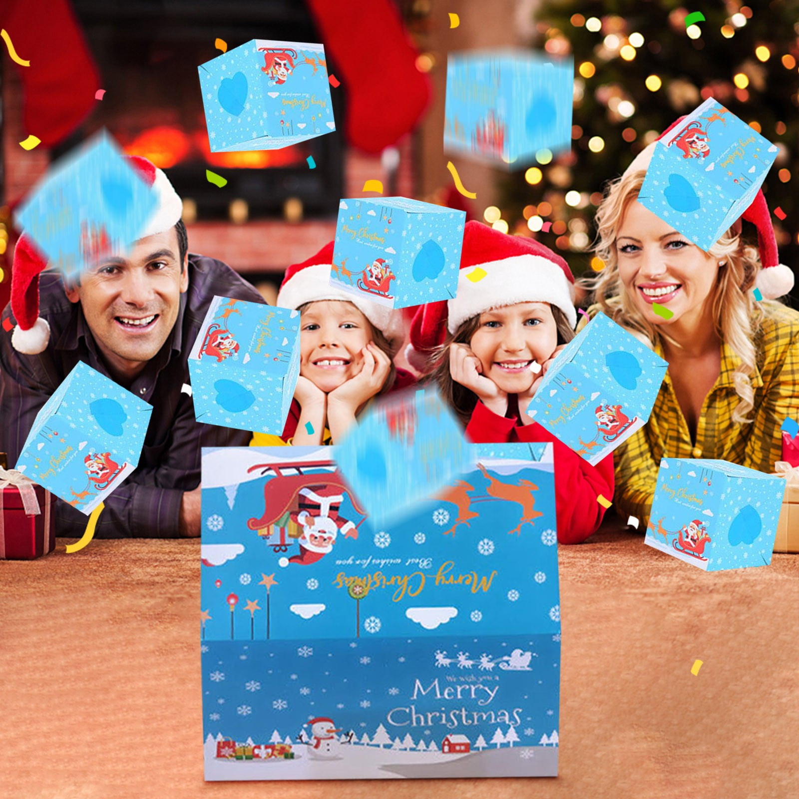 Christmas Surprise Box Gift Box, Bouncing Cash Explosion Box, Unique DIY Folding Bouncing Gift ...