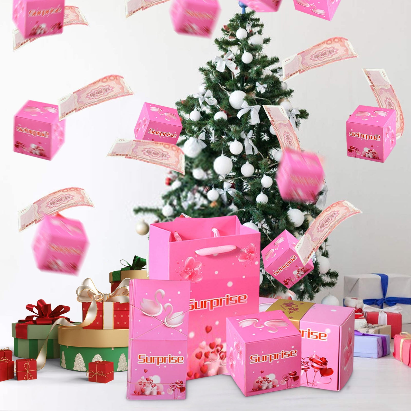 Christmas Surprise Box Surprise Jumping Box Gift Box Folding Bouncing ...
