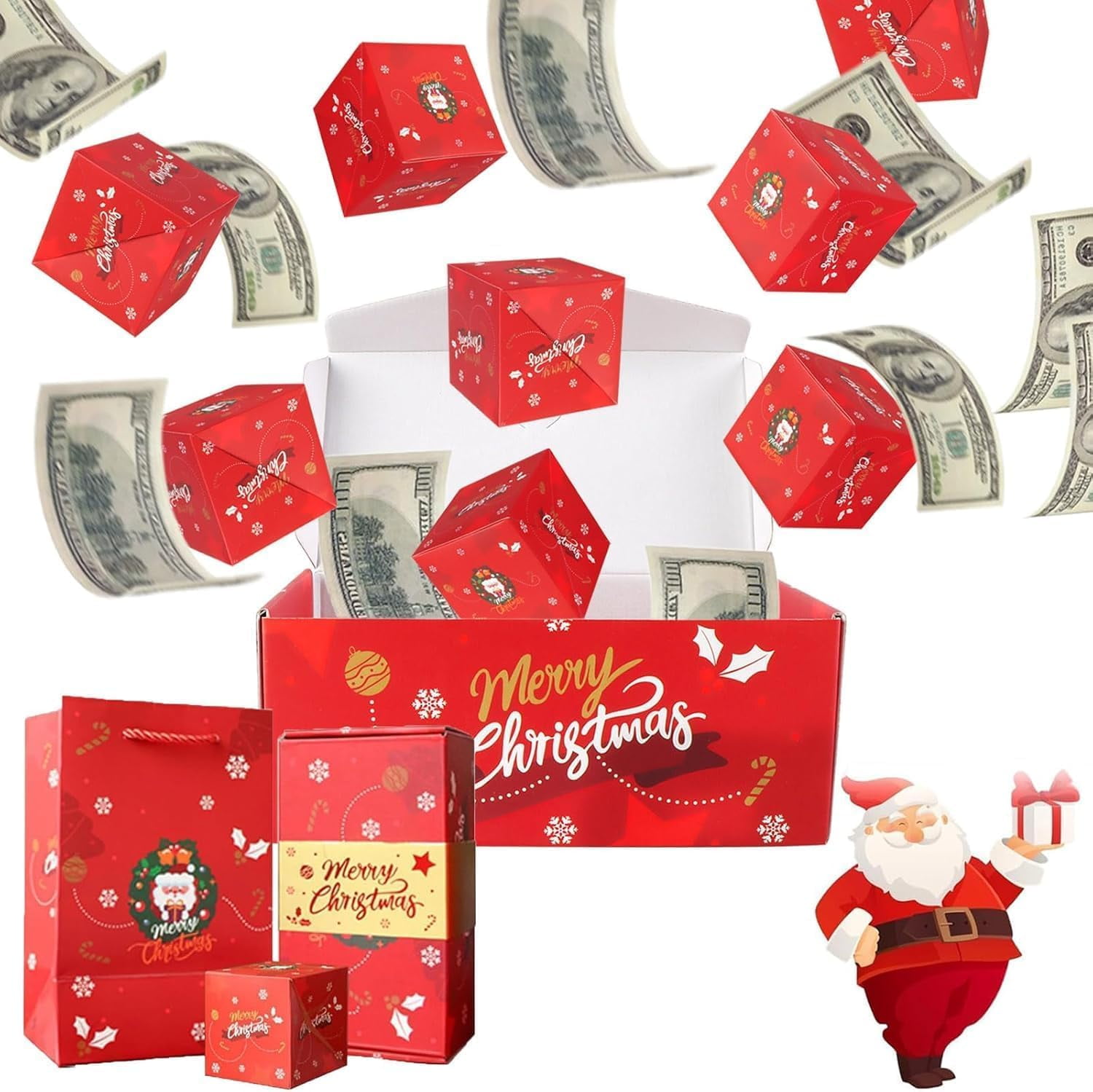 Christmas Surprise Box Unique Folding Bouncing Red Envelope Gift Box ...