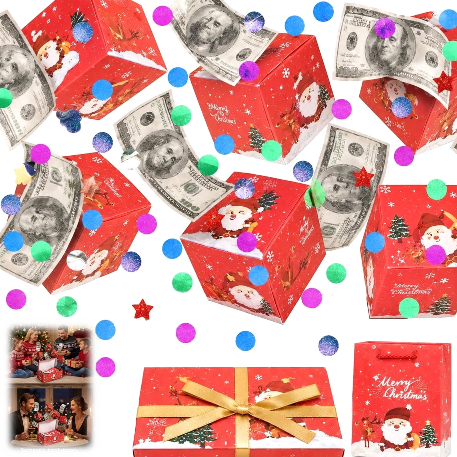 Christmas Surprise Explosion Bouncing Gift Box – Money Pop Up Holder ...
