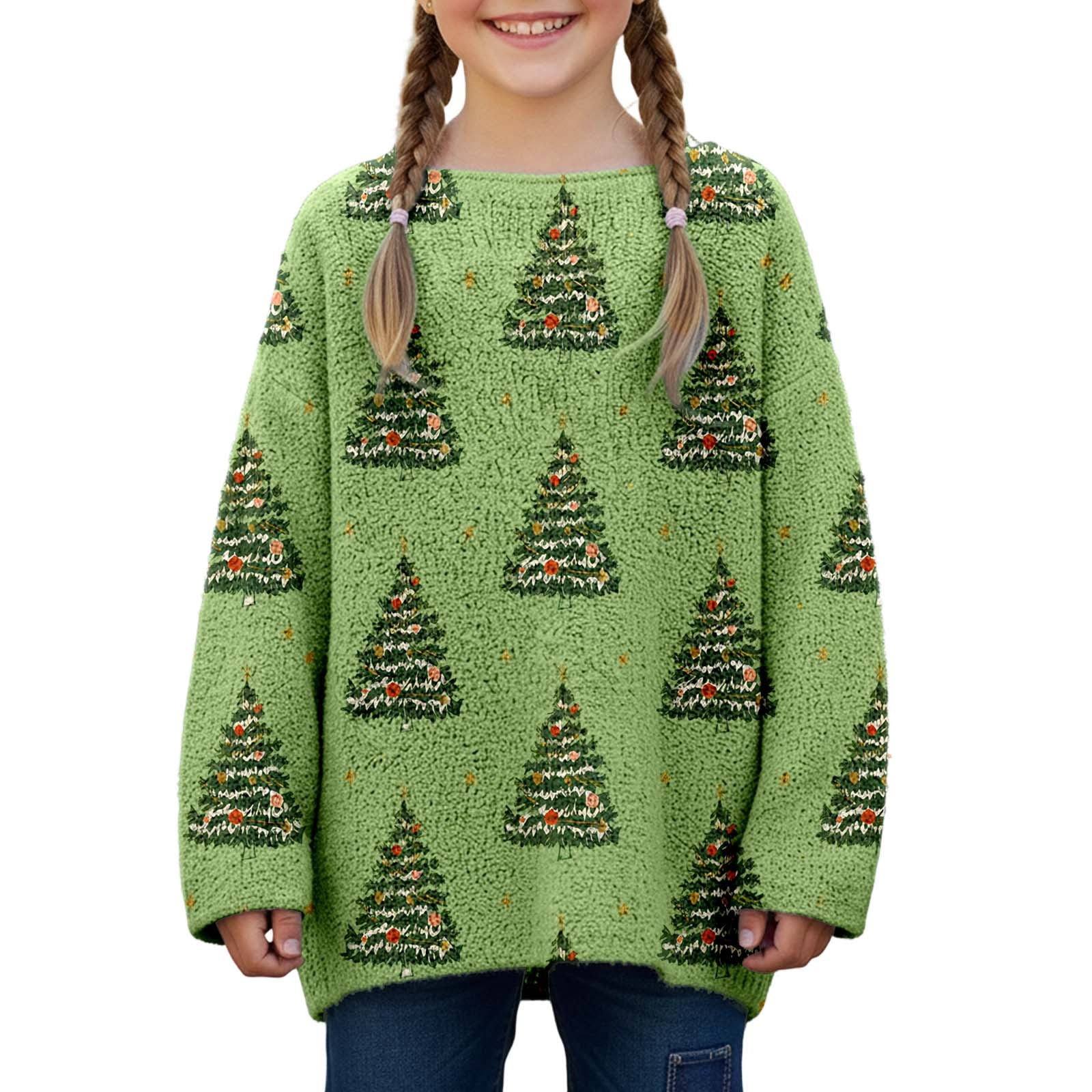Christmas Sweater, Cozy Festive Knit Sweater For Girls Long Sleeve ...