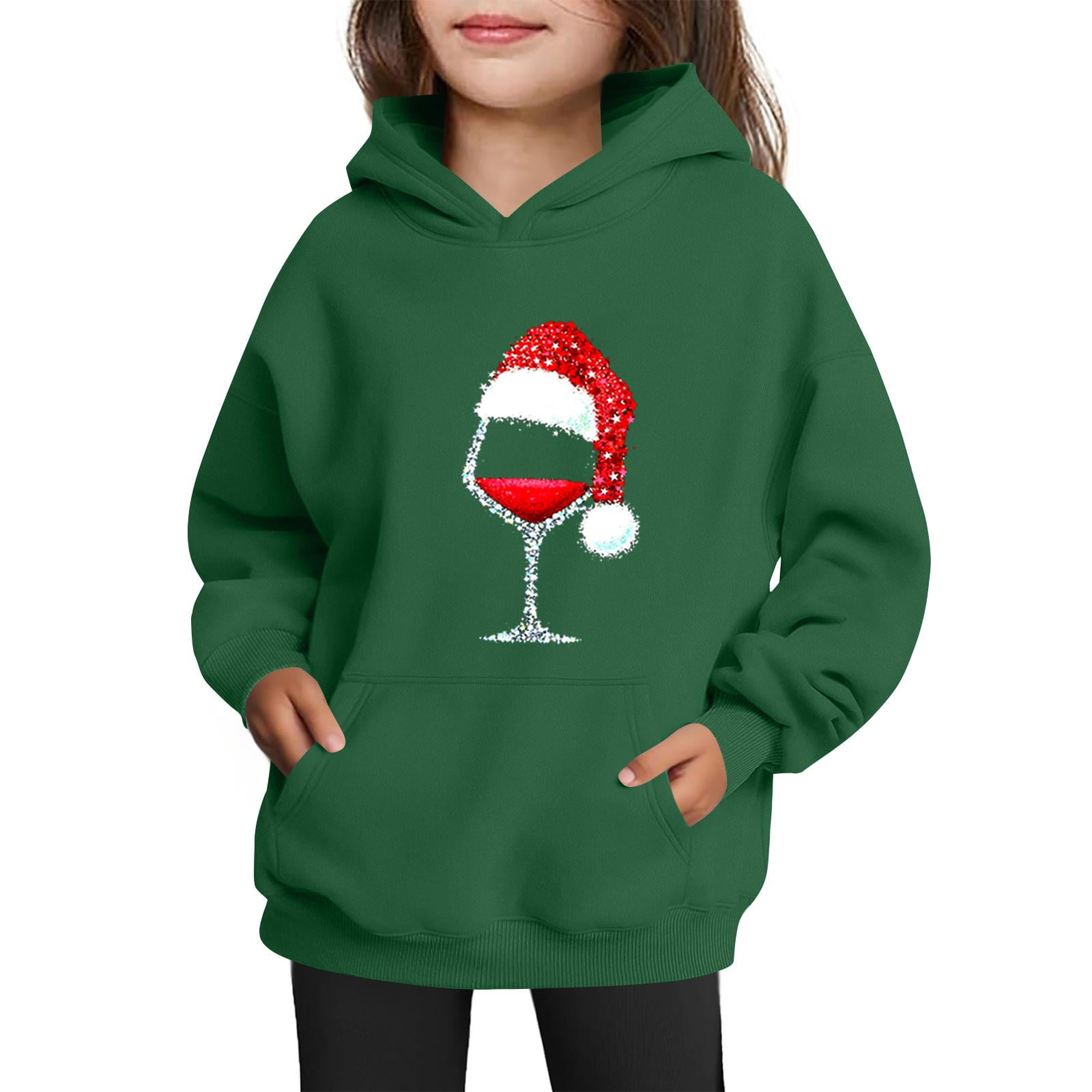 Christmas Sweater Kids Girls Boys Hoodie Sweatshirt Long Sleeve Pullover with Christmas Theme ...