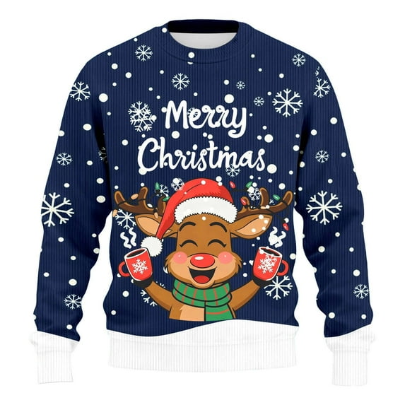 Christmas Sweater Men Sweaters Funny Sweatshirt Knit Plus Size Big and ...