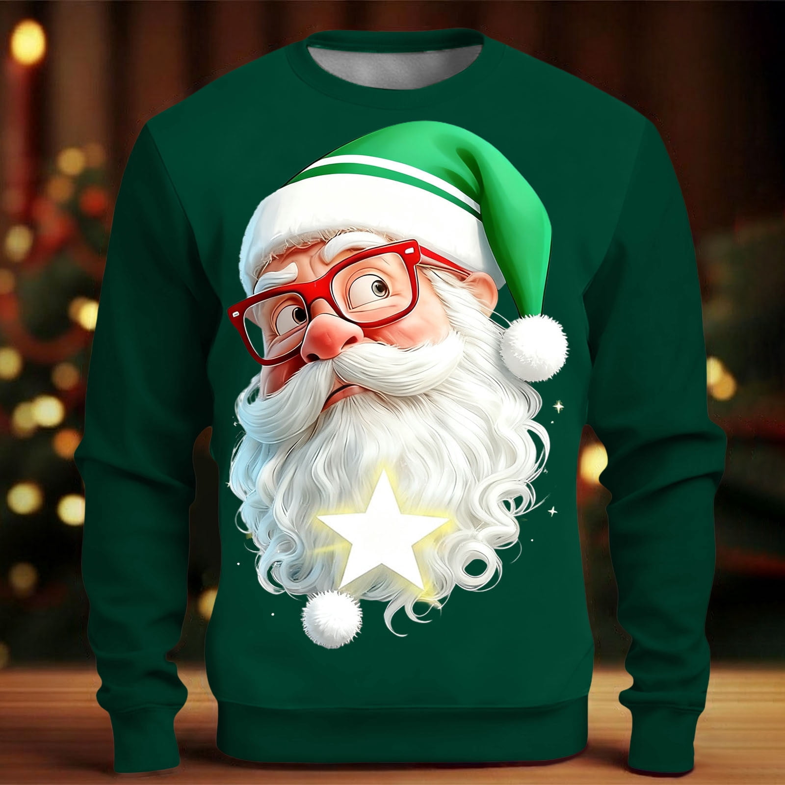 Christmas Sweater Men's Print 3D Sweater Knitwear Crewneck Casual Daily ...