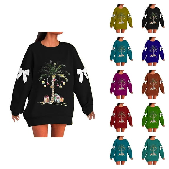 Christmas Sweater Women Fall Clothes for Women Printed Hooded ...