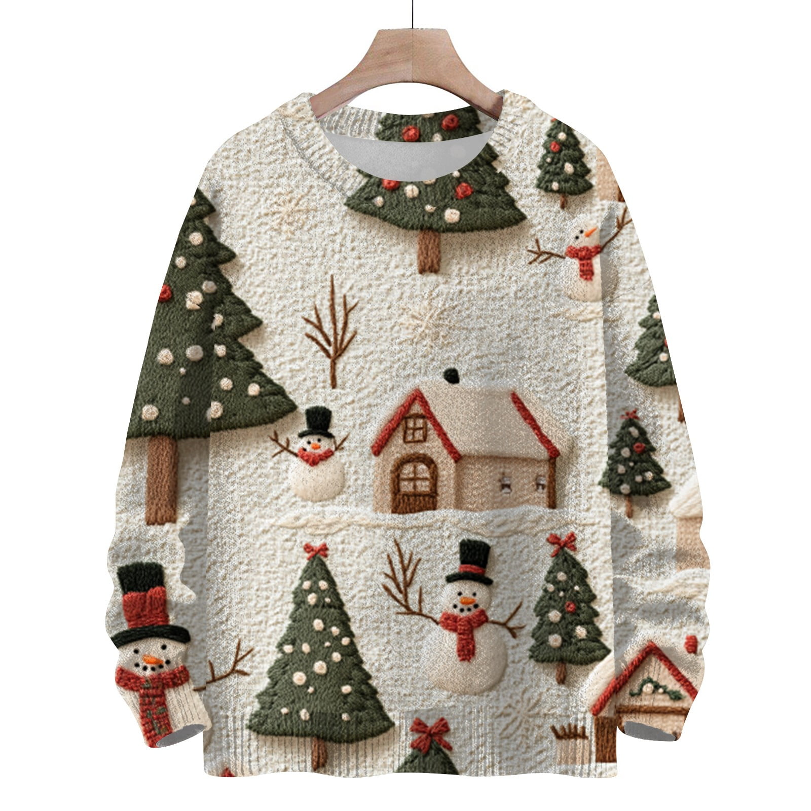 Christmas Sweater for Women Tunic Long Sleeve Pullovers Ladies ...