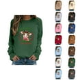 Christmas Sweaters Fall Outfits for Women Cow Print Crewneck Pullover ...