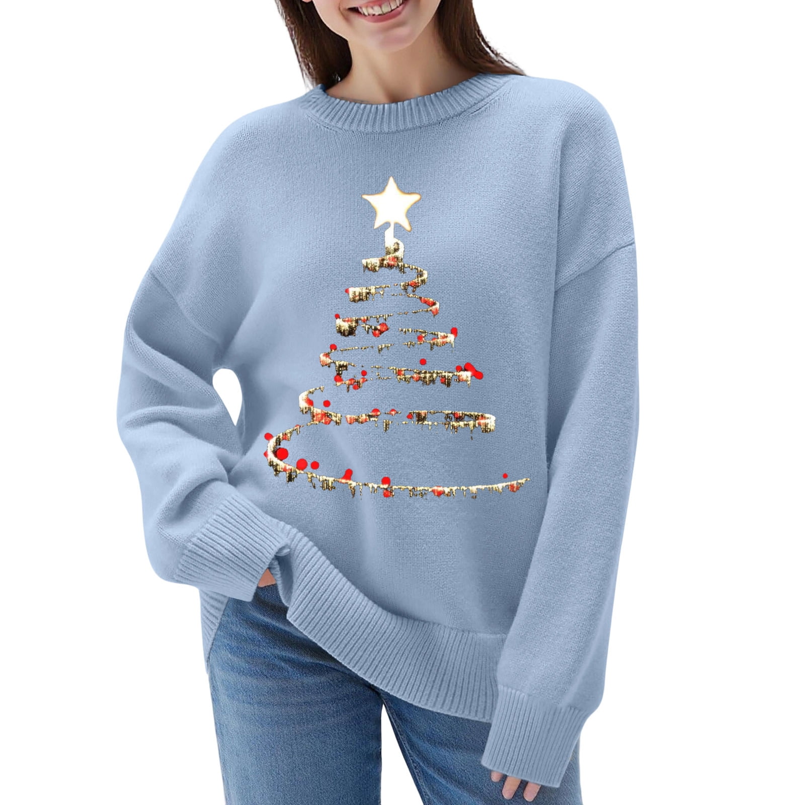Christmas Sweaters for Women, Festive Knit Pullover For Cozy Themed ...