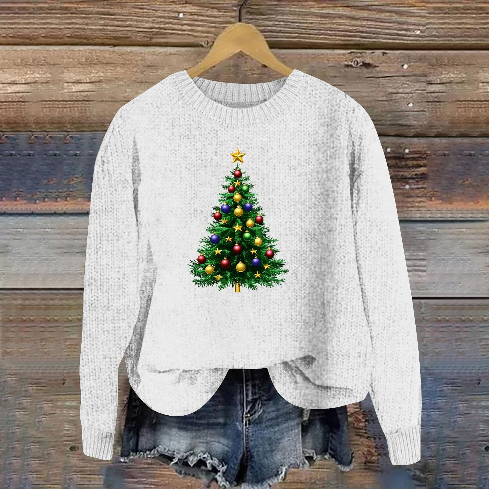 Christmas Sweaters Women Sweaters for Women 2024 Casual Christmas Round ...