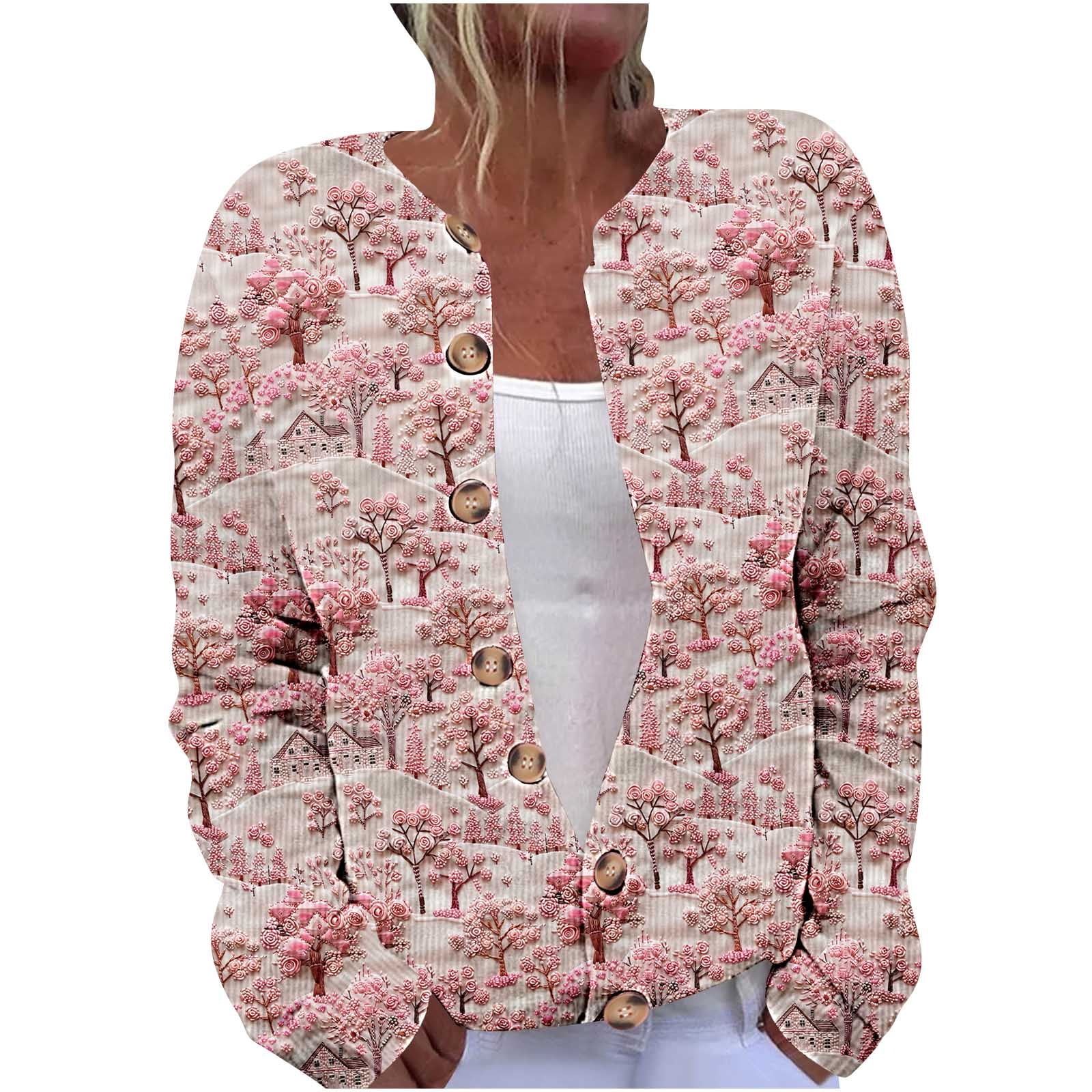 Christmas Sweaters for Women Plus Size Long Sleeve Casual Print Open ...