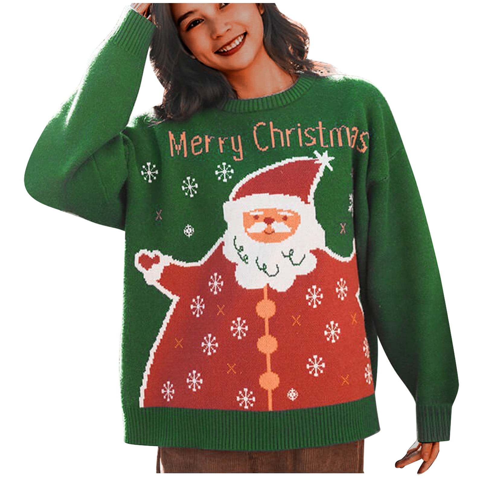 Christmas Sweaters for Women Snowflake Graphic Knitted Sweater Winter ...