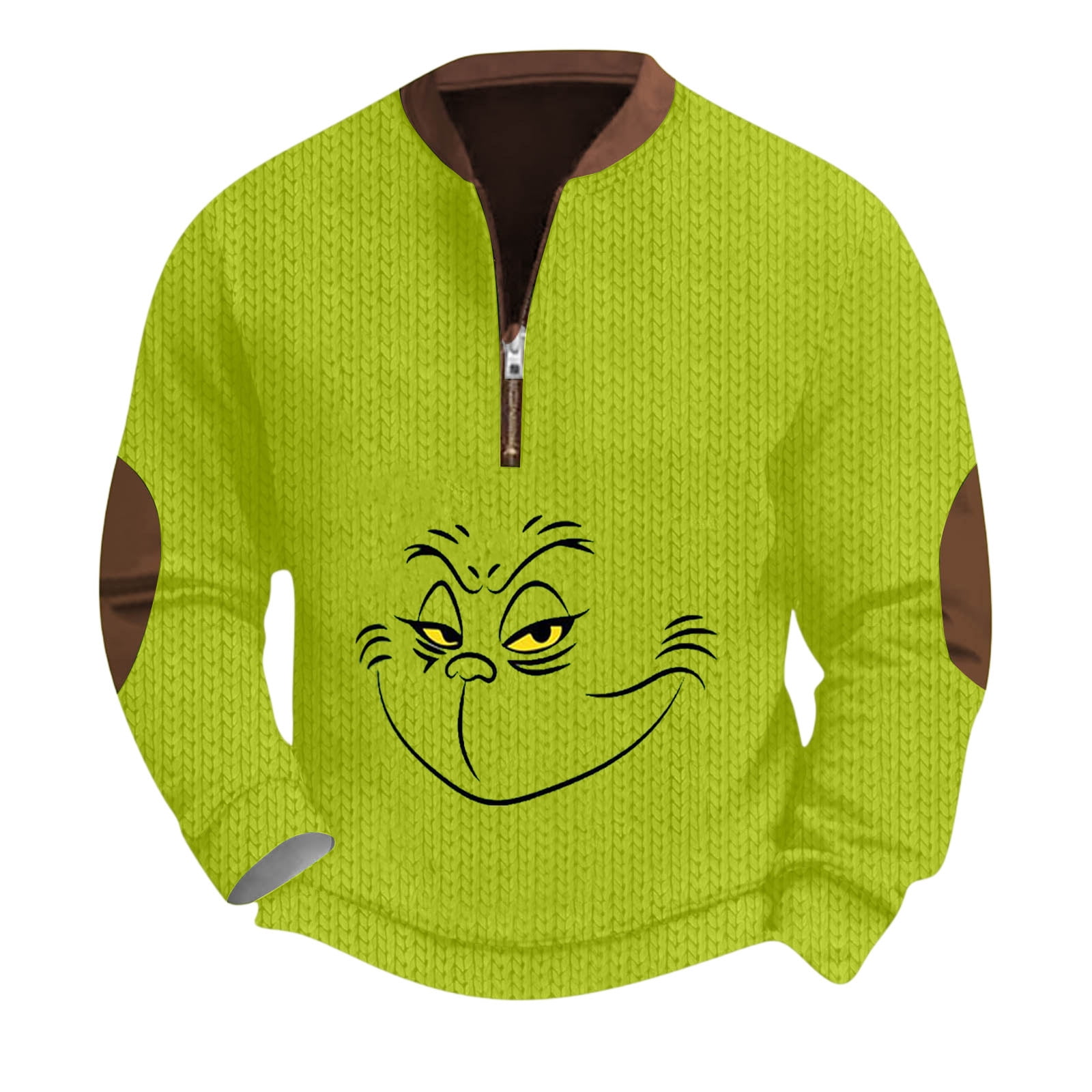 Christmas Sweatershirt for Men Quarter Zip Up Mock Neck Pullover ...