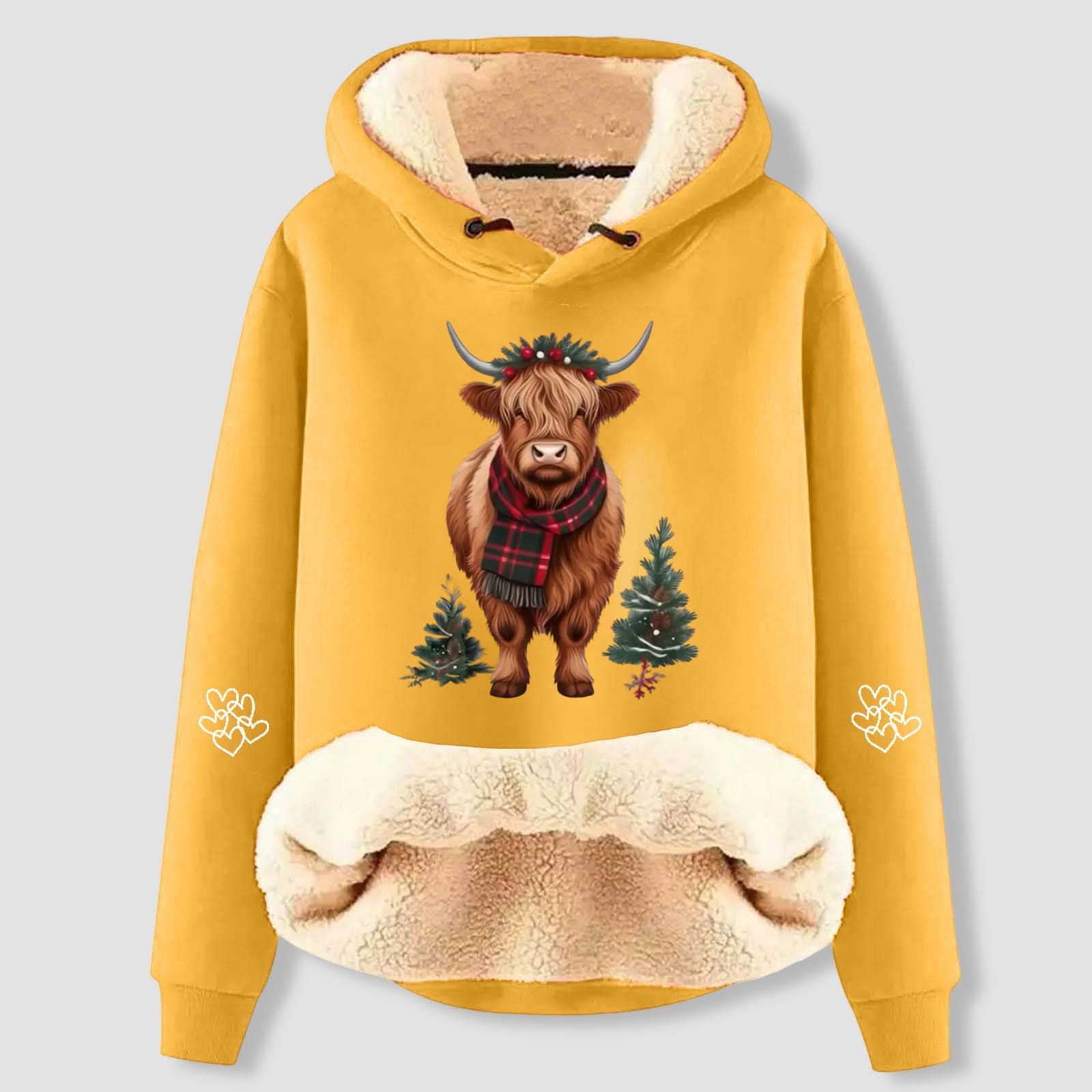 Christmas Sweatshirt Casual Pullover Tops with Adorable Cow Print ...