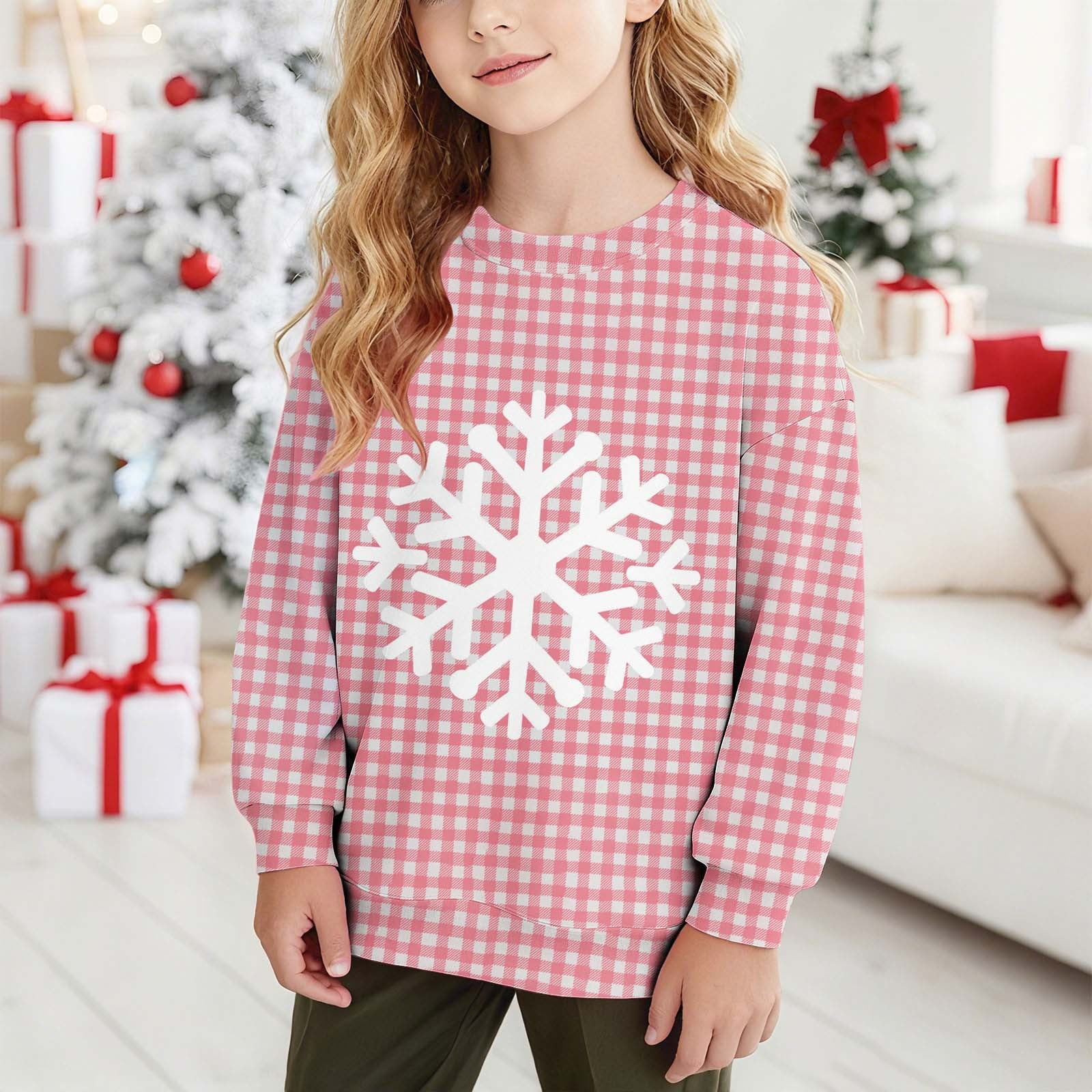 Christmas Sweatshirt for Kids Girls Boys Long Sleeve Round Neck ...