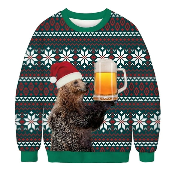 Christmas Sweatshirt Men Xmas New Series Round Neck Sweatshirt Digital ...