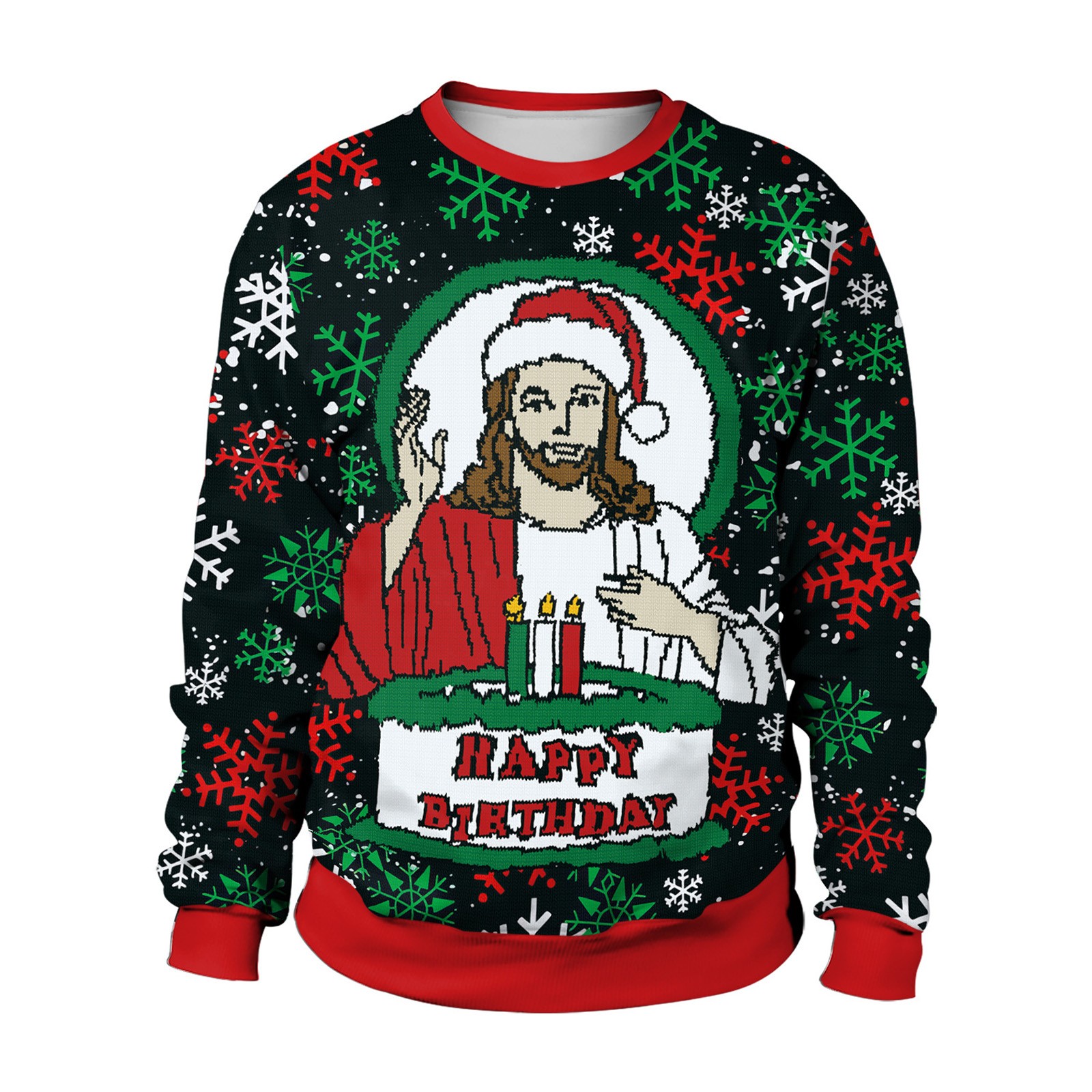Christmas Sweatshirt Mens Fall Xmas Round Neck Long Sleeve Sweatshirt ...