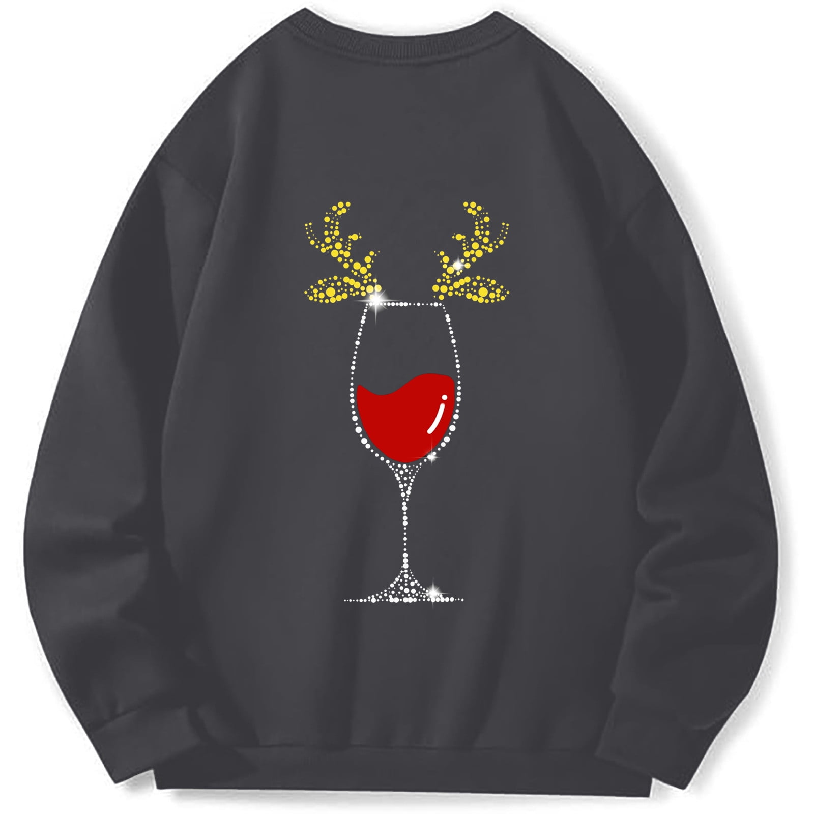 Christmas Sweatshirt Mens Xmas Long Sleeve Shirt Relaxed Fit Round Neck ...