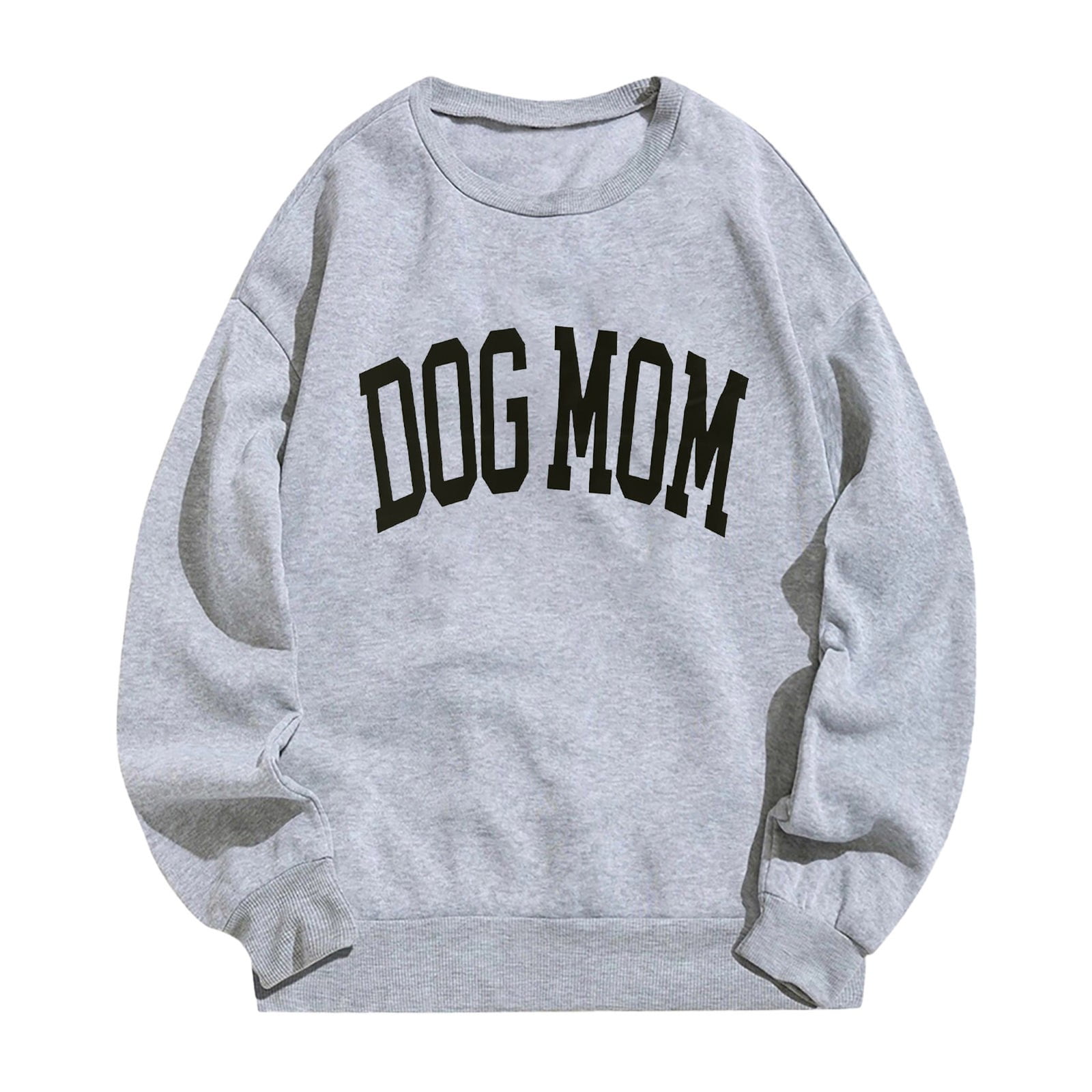 Christmas Sweatshirt Women, Dog Mom Letter Print Solid Sweatshirt for ...