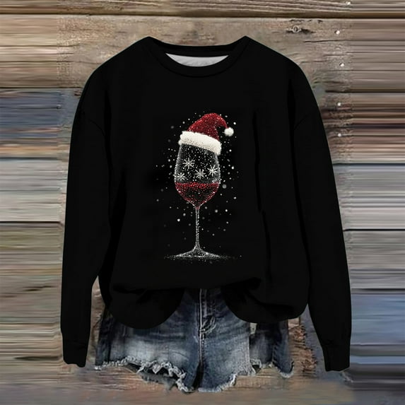 Christmas Sweatshirt for Women Merry and Bright Funny Xmas Graphic ...