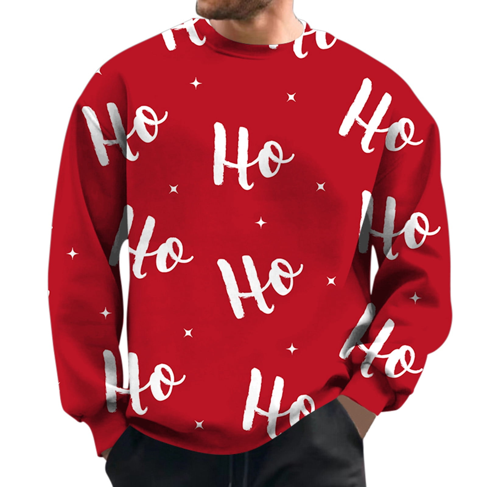 Christmas Sweatshirt for Men Loose Fit Fall Winter Shirt Xmas Series 3D ...