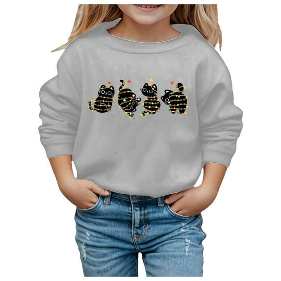 Christmas Sweatshirt for Toddler Boy Girl Long Sleeve Crew Neck Cute ...