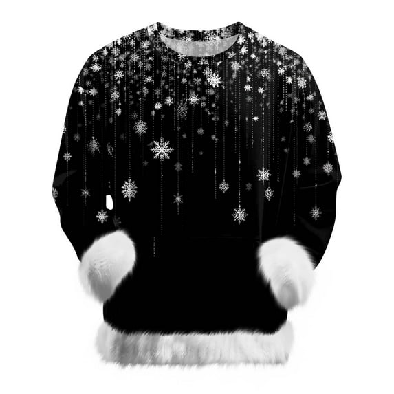 Christmas Sweatshirts For Women Plus Size Crew Neck Christmas Santa ...
