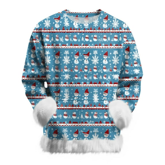 Christmas Sweatshirts For Women Plus Size Crew Neck Christmas Santa ...