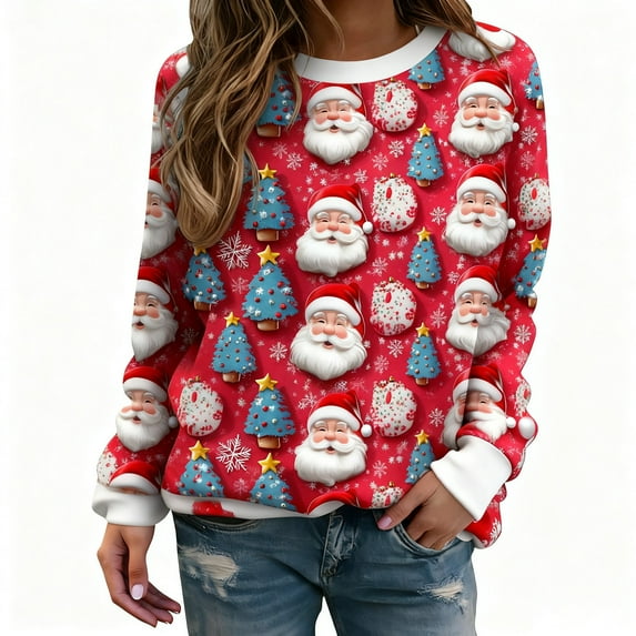 Christmas Sweatshirts for Women Party Womens Sweatshirt Long Sleeve ...