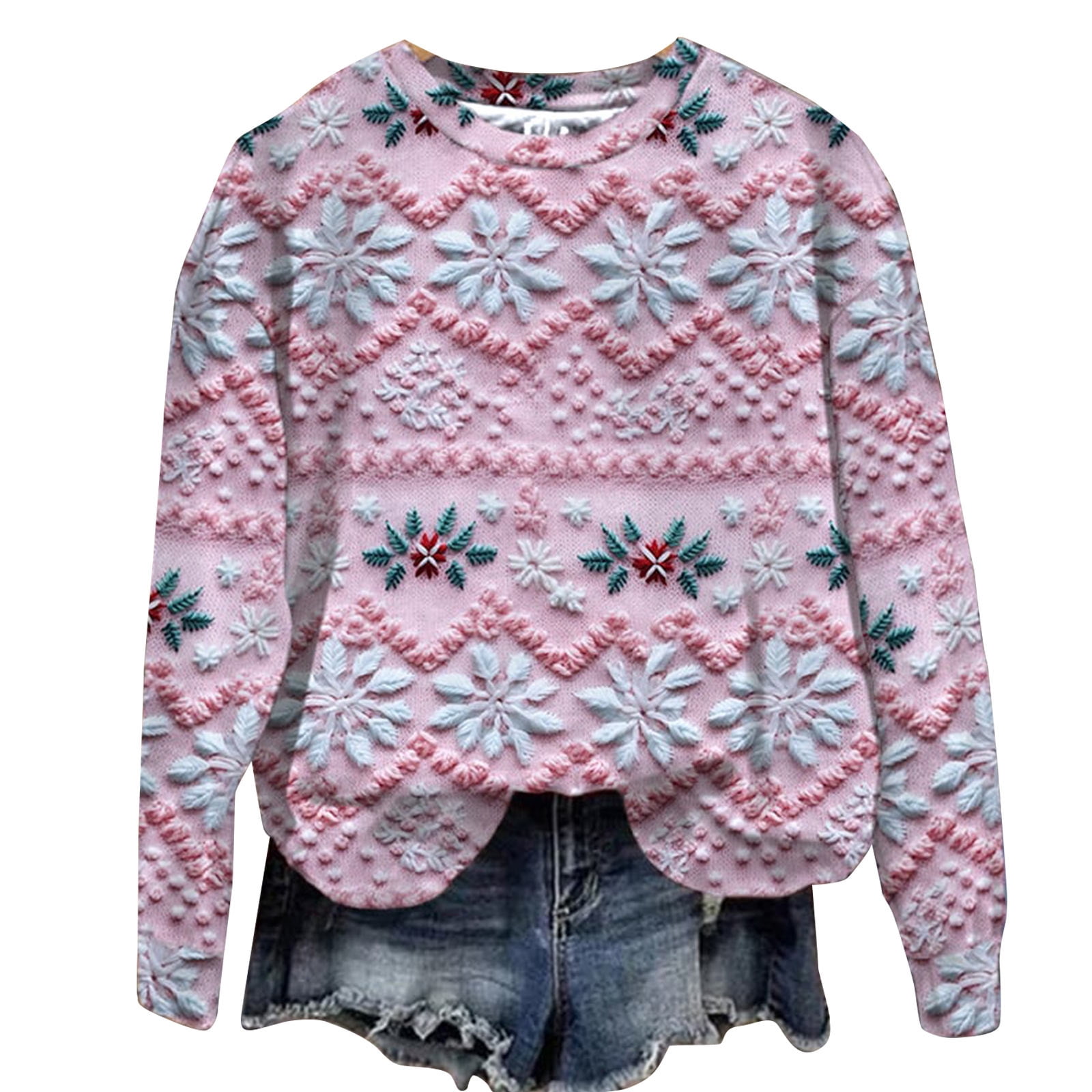 Christmas Sweatshirts for Women Trendy Graphic Sweaters Funny Gifts ...