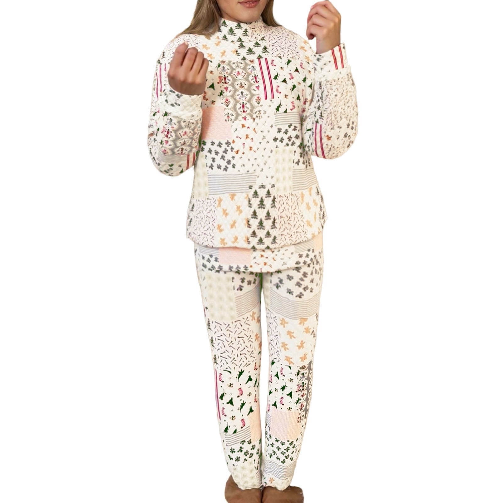 Christmas Sweatsuits for Women 2 Piece Long Sleeve Xmas Graphic Print ...