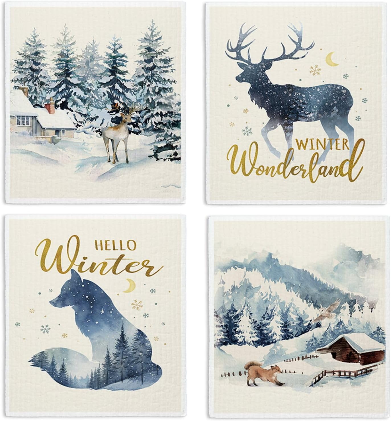 Christmas Swedish Dishcloths for Kitchen, Vintage Swedish Dish Cloths ...