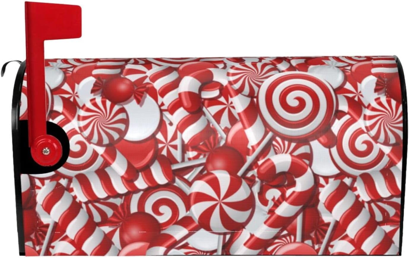 Christmas Swirl Candy Mailbox Covers Magnetic Standard Size Mailbox ...