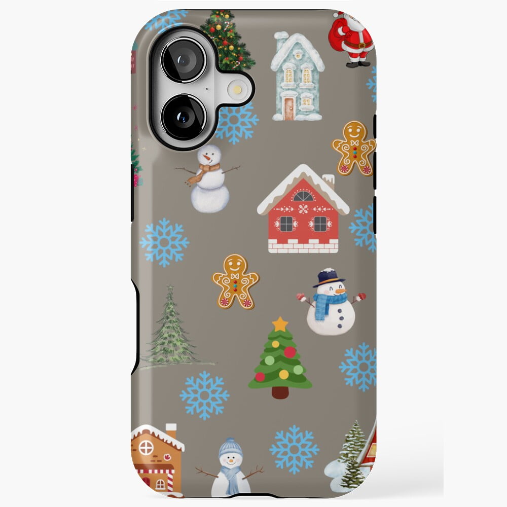 Christmas Symbols Festive Holiday Pattern Design Phone Case for iPhone ...