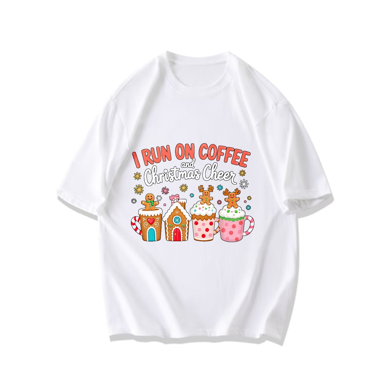 Christmas T Shirt Black I Run On Coffee And Christmas Cheer With ...