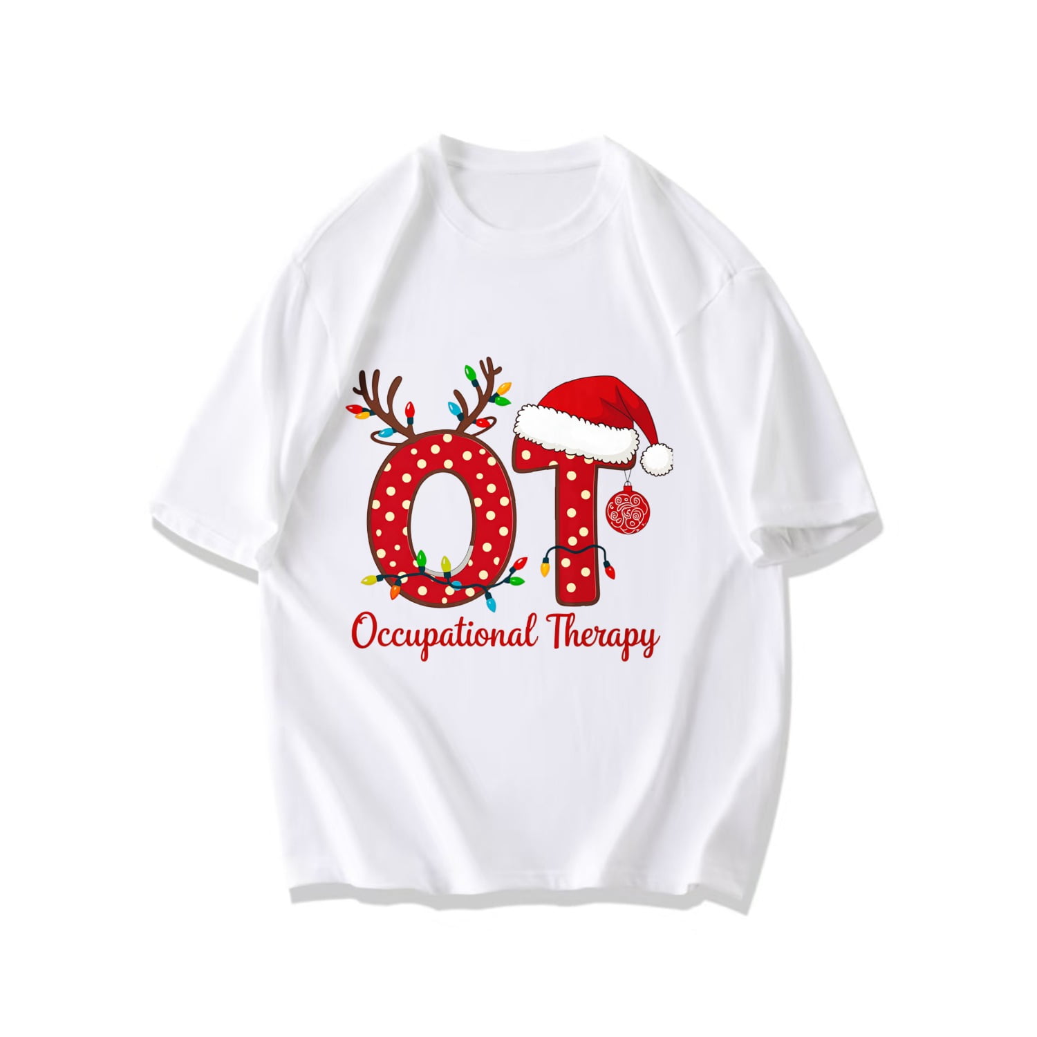 Christmas T Shirt Black Ot Occupational Therapy Holiday Reindeer Santa ...