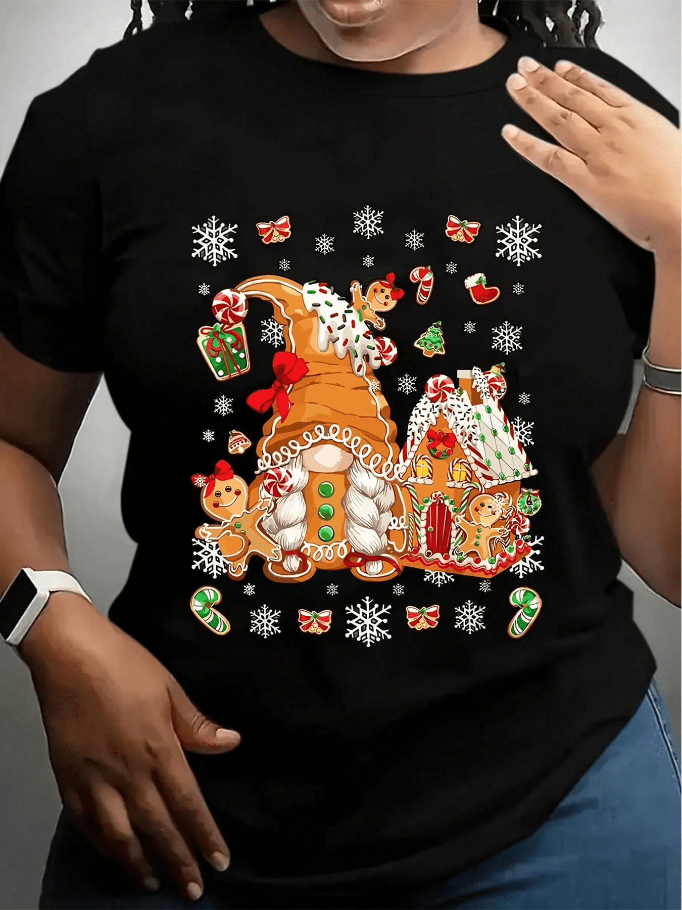 Christmas T-Shirt, “Christmas Squad” Plaid Santa Hat Graphic Holiday ...