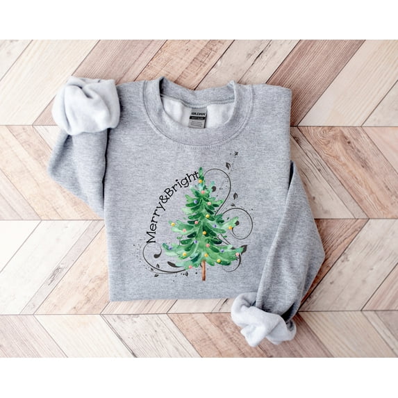 Christmas T-Shirt,Merry and Bright Shirt,Christmas Tree,Christmas ...
