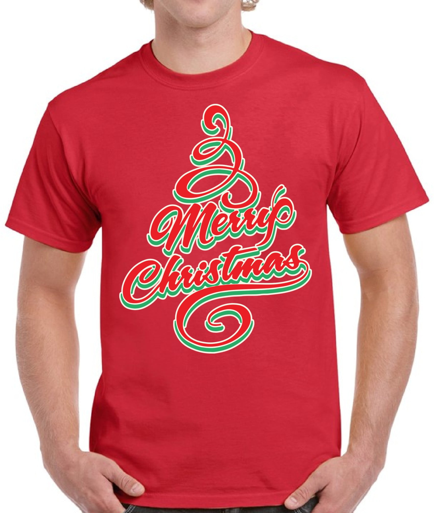Christmas T Shirt for Men Merry Christmas Tree - S M L XL 2XL 3XL 4XL ...
