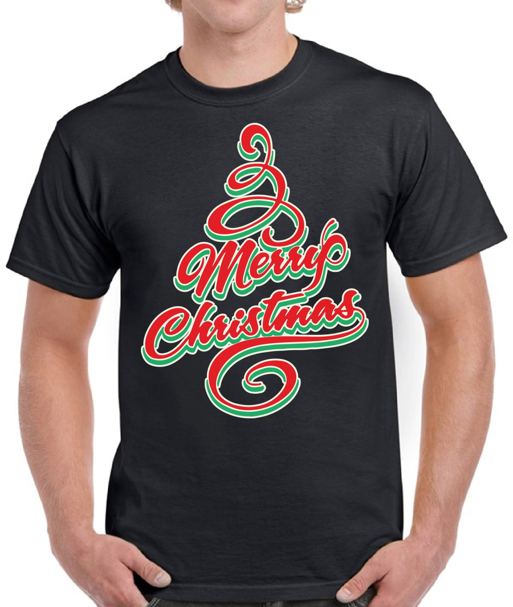 Christmas T Shirt for Men Merry Christmas Tree - S M L XL 2XL 3XL 4XL ...