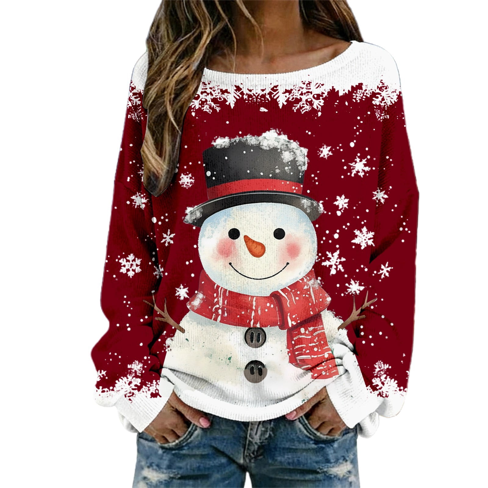 Christmas T Shirts For Women Merry Christmas Sweatshirt Knit Stripe ...